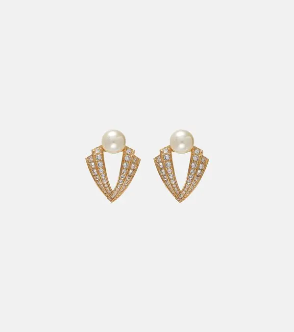 Valentino Garavani Je Les V Embellished Earrings - Gold