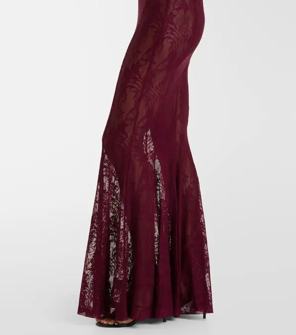Norma Kamali Lace Turtleneck Gown