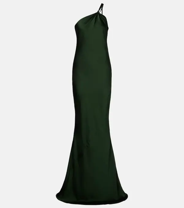Norma Kamali One-shoulder Satin Gown