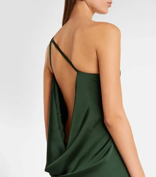 Norma Kamali One-shoulder Satin Gown