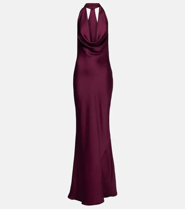 Norma Kamali Draped Satin Gown
