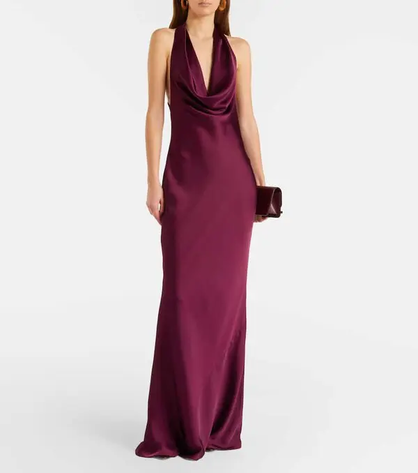 Norma Kamali Draped Satin Gown