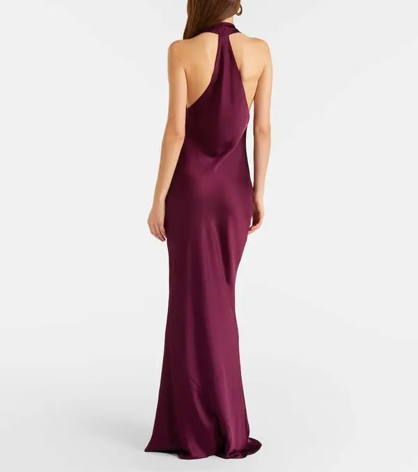 Norma Kamali Draped Satin Gown