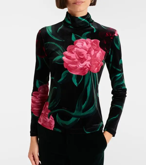 La DoubleJ Floral Turtleneck Top - Multicoloured