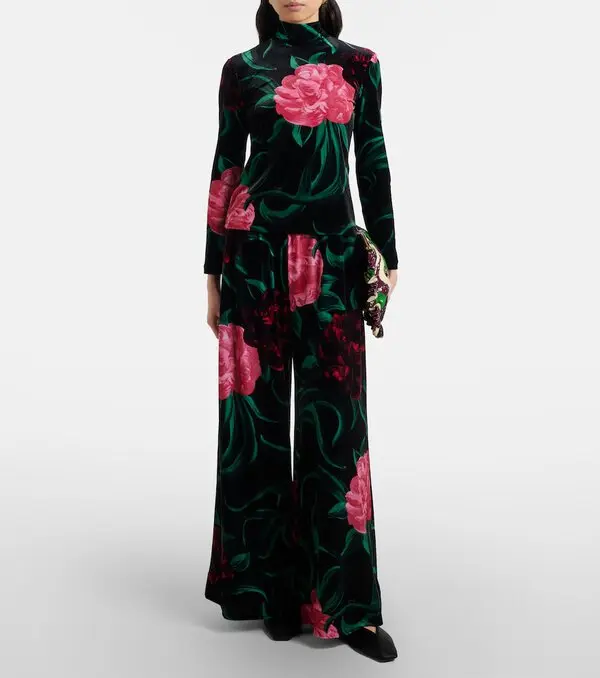 La DoubleJ Floral Turtleneck Top