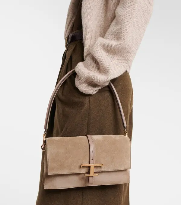 TOD'S T Timeless Mini Shoulder Bag - Brown