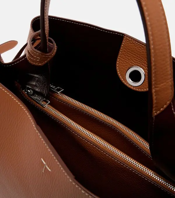 TOD'S Apa Medium Leather Tote Bag - Brown
