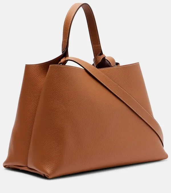 TOD'S Apa Medium Leather Tote Bag - Brown