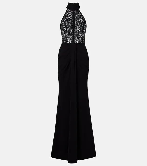 Rebecca Vallance Dixie Draped Halterneck Gown
