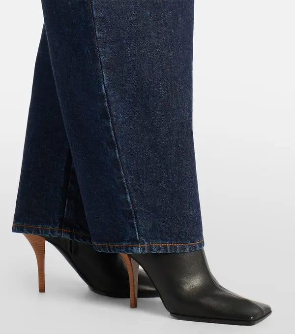 Alaïa Leather Ankle Boots - Black