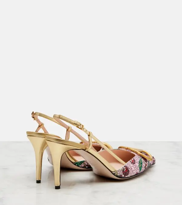 Valentino Garavani Vlogo 80 Embellished Slingback Pumps - Multicoloured