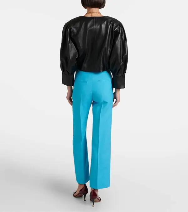 Chloé Cropped Virgin Wool Crêpe Straight Pants