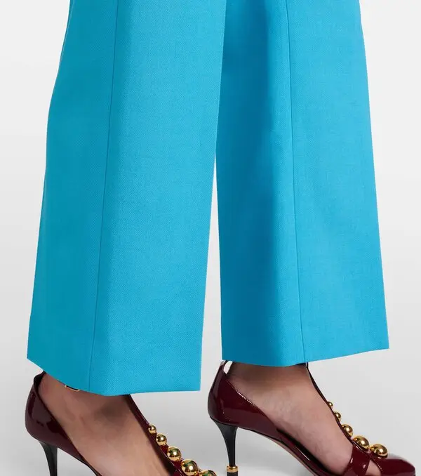 Chloé Cropped Virgin Wool Crêpe Straight Pants