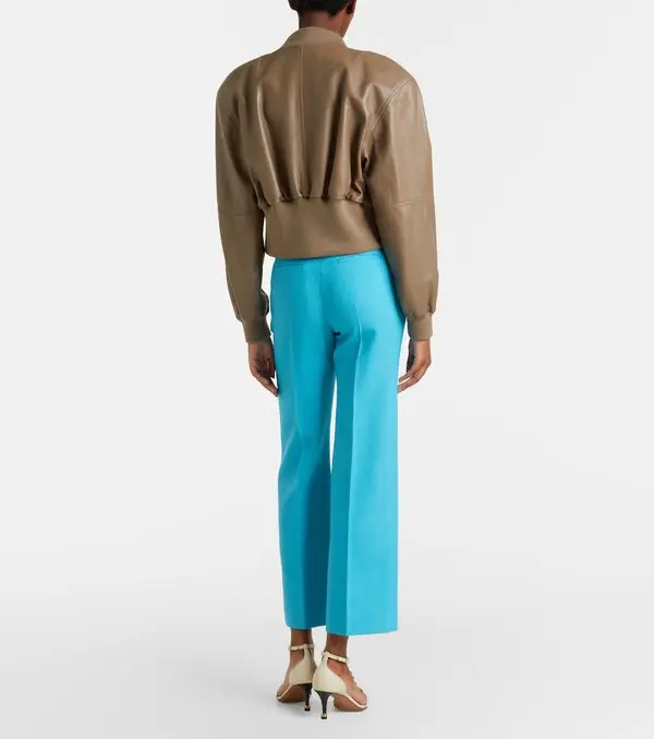 Chloé Cropped Virgin Wool Crêpe Straight Pants