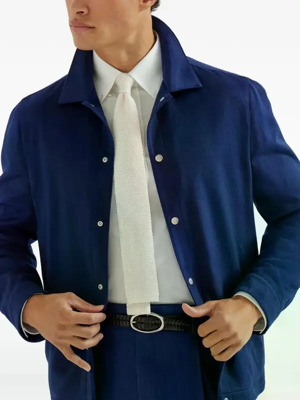 Brunello Cucinelli Flannel-texture Cashmere Shirt Jacket