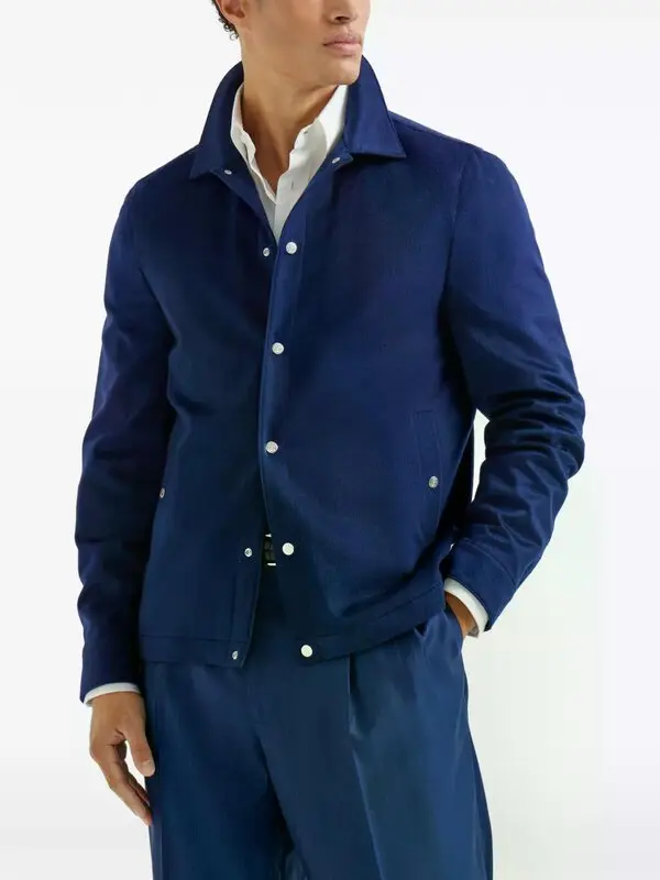 Brunello Cucinelli Flannel-texture Cashmere Shirt Jacket