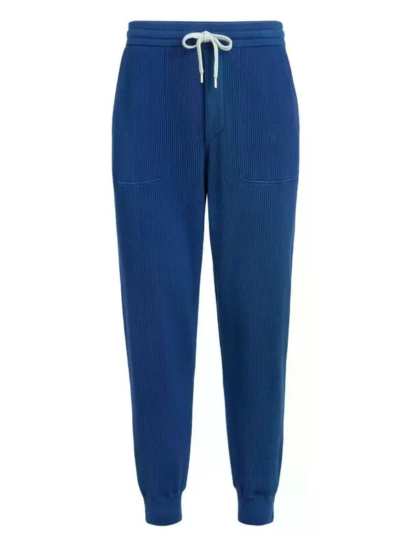 Brunello Cucinelli Ribbed-knit Track Pants - Blue