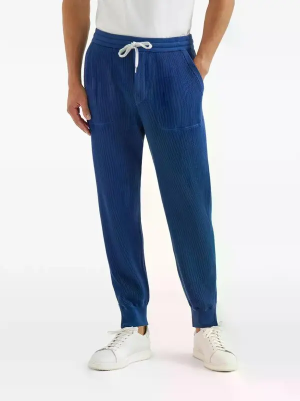 Brunello Cucinelli Ribbed-knit Track Pants - Blue