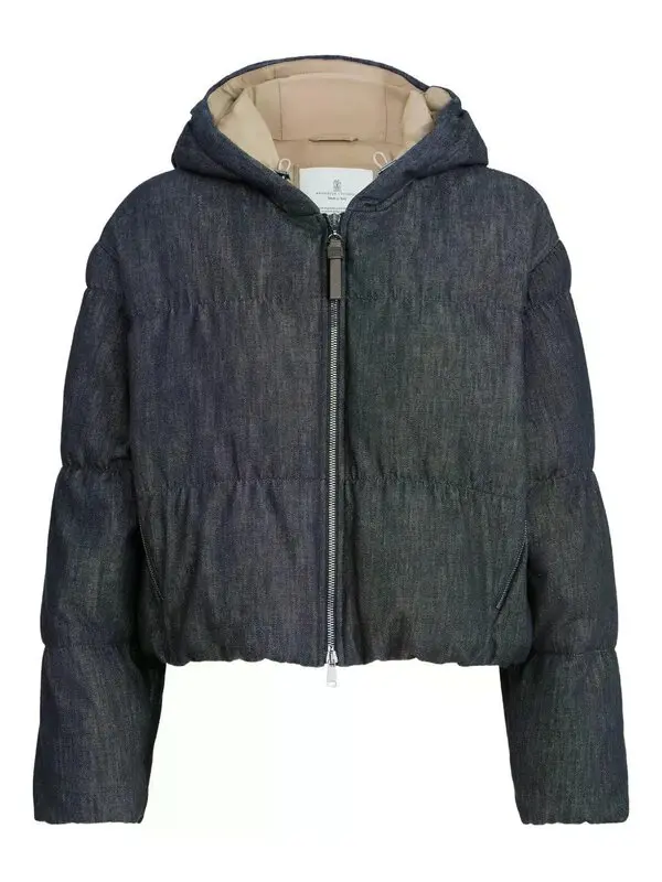 Brunello Cucinelli Hooded Puffer Jacket - Blue