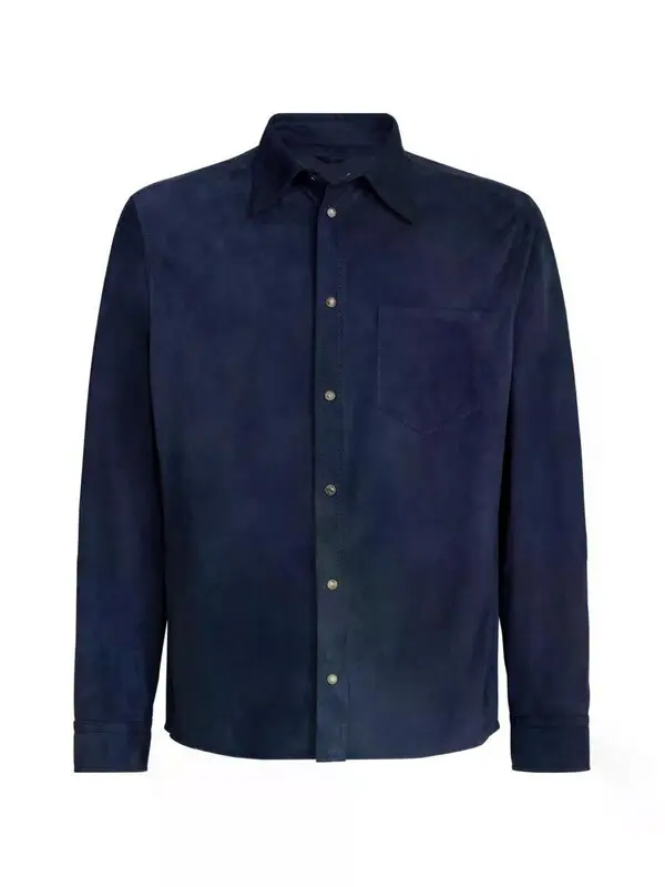 Brunello Cucinelli Suede Overshirt - Blue
