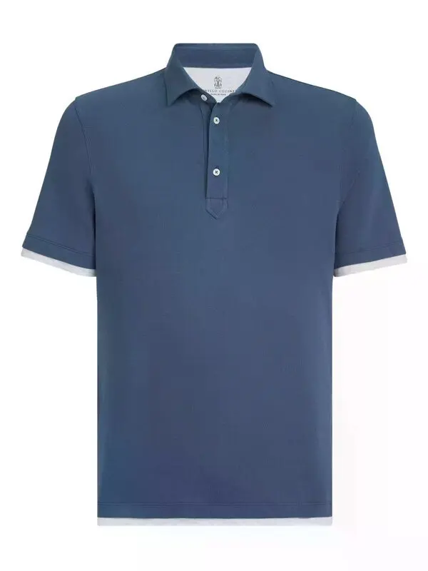 Brunello Cucinelli Short-sleeve Polo Shirt - Blue
