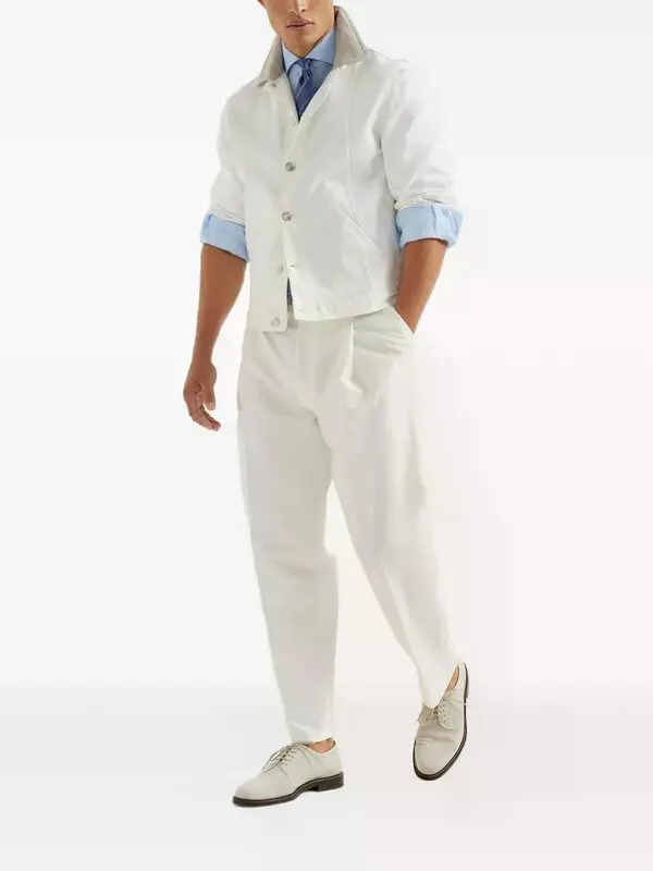 Brunello Cucinelli Linen Easy Fit Shirt With Spread Collar