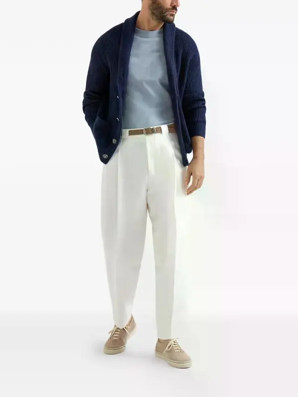 Brunello Cucinelli Crew-neck Logo-detail T-shirt - Blue