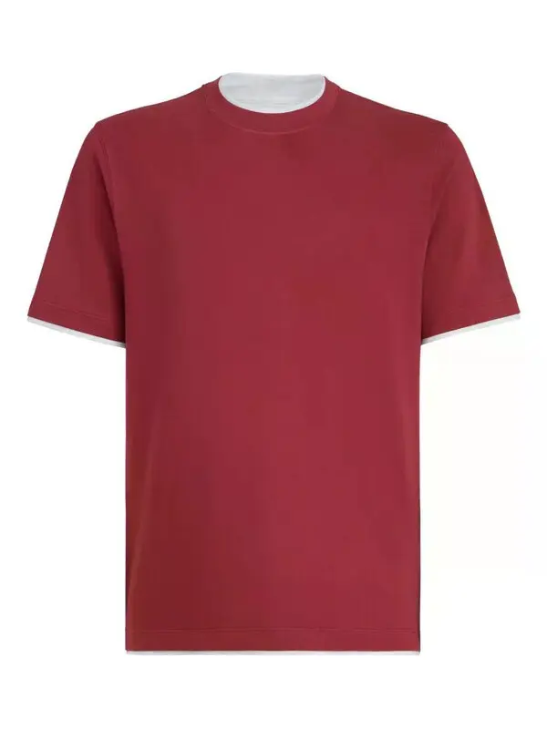 Brunello Cucinelli Layered-effect T-shirt - Red