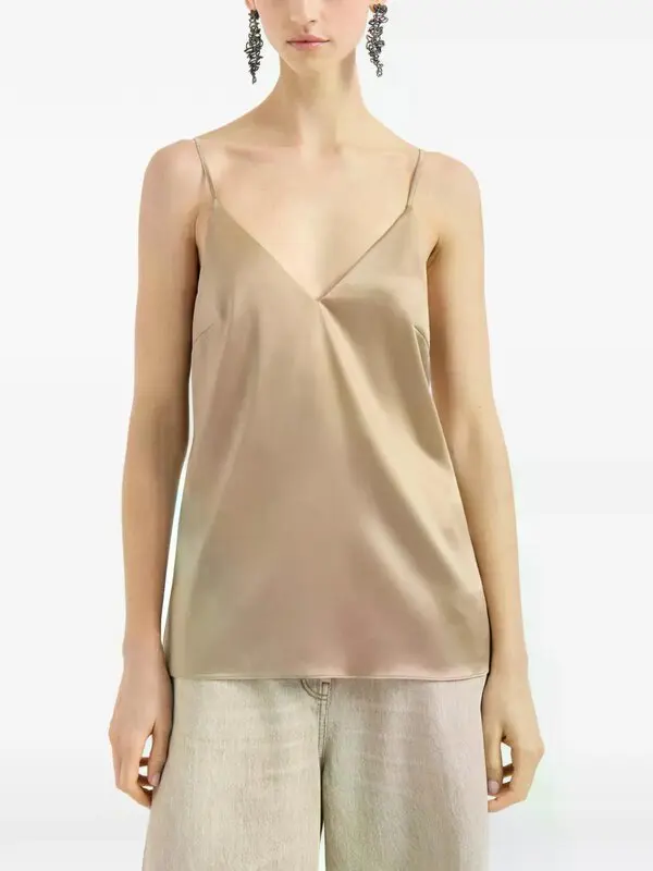 Brunello Cucinelli V-neck Top - Neutrals