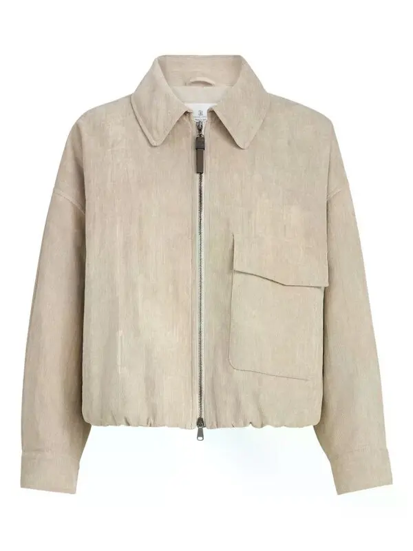 Brunello Cucinelli Corduroy-effect Jacket - Neutrals
