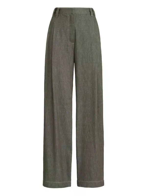Brunello Cucinelli Denim-effect Pleated Trousers