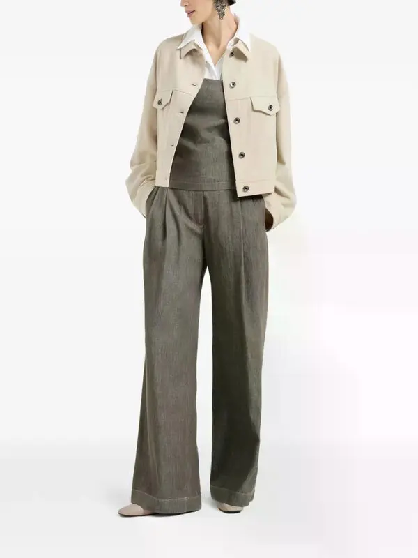 Brunello Cucinelli Denim-effect Pleated Trousers