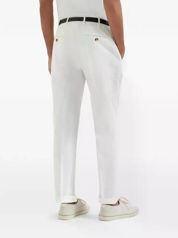 Brunello Cucinelli Button-fastening Belt-loops Trousers - White