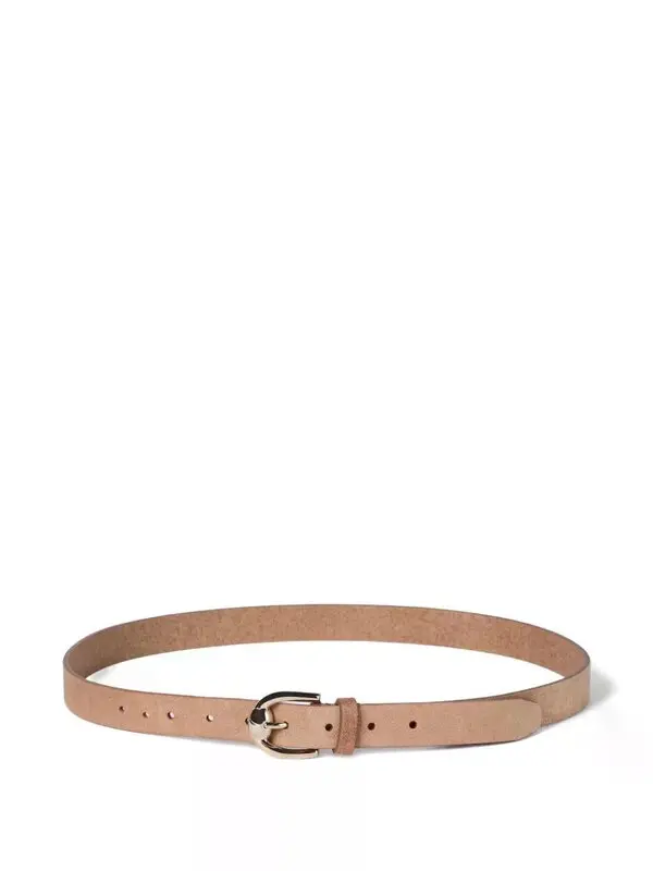 Brunello Cucinelli Keeper Loop Leather Belt - Neutrals