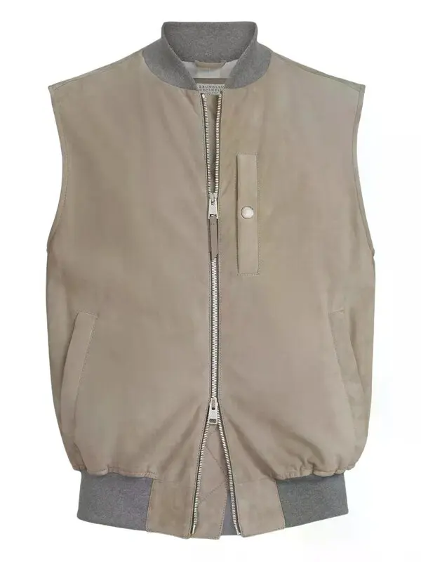 Brunello Cucinelli Suede Gilet - Neutrals