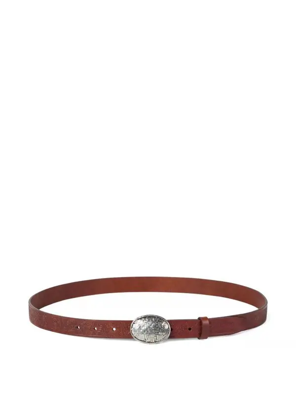 Brunello Cucinelli Leaf Motif Braided Buckle Belt - Brown