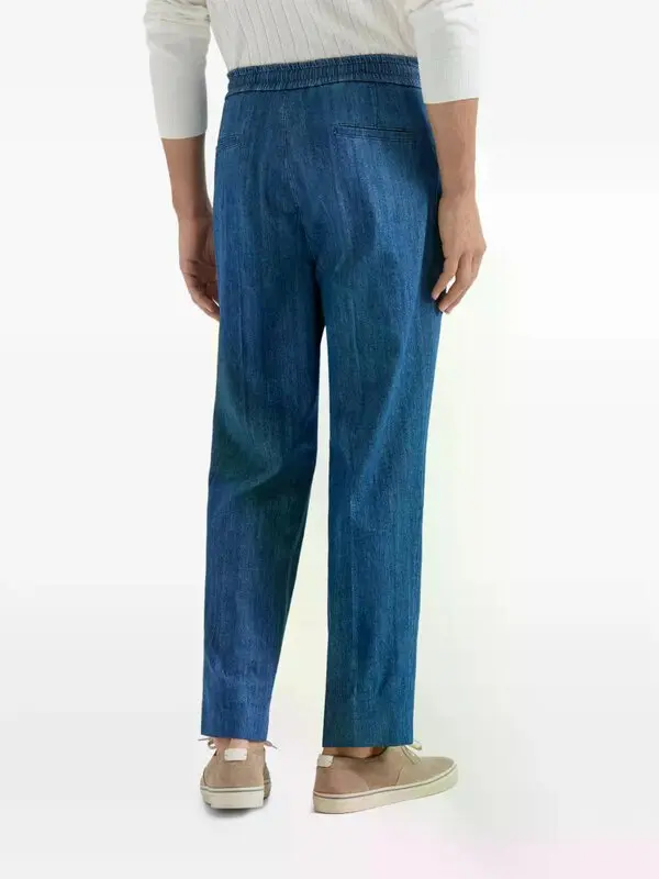 Brunello Cucinelli Pleated Drawstring Waist Jeans - Blue