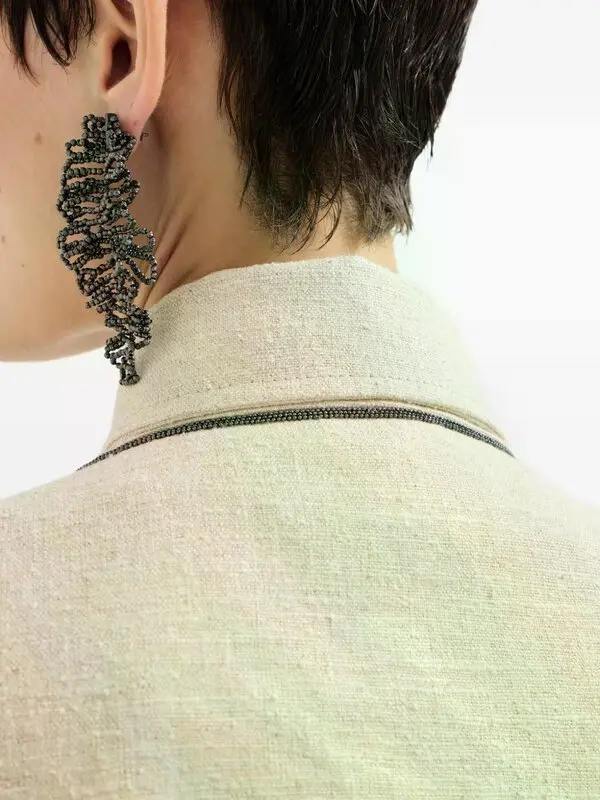 Brunello Cucinelli Monili-embellished Pea Coat - Neutrals