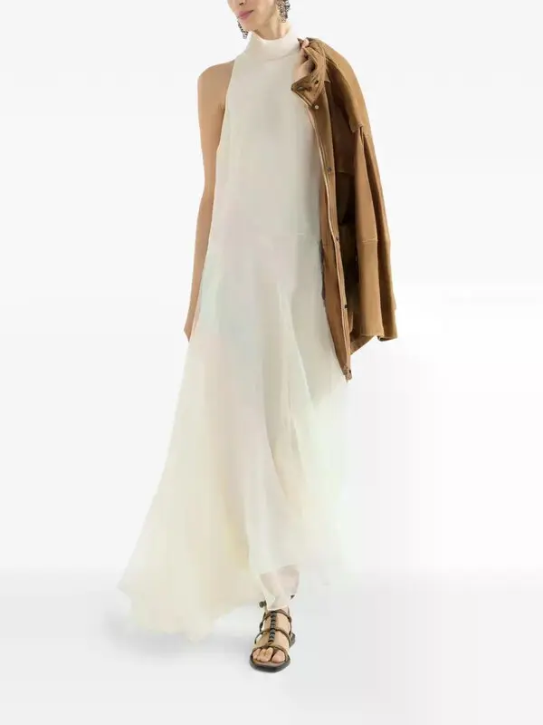 Brunello Cucinelli Turtleneck Maxi Dress - Neutrals