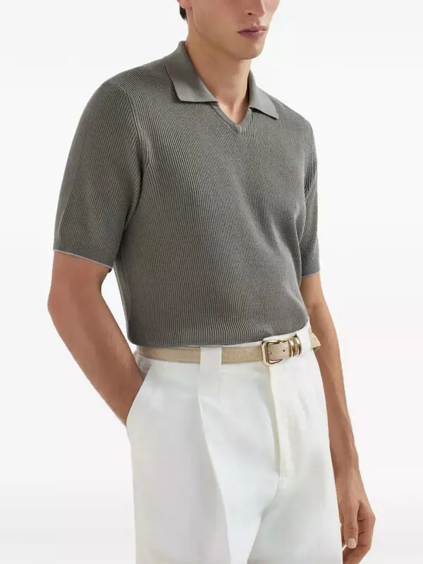Brunello Cucinelli V-neck Short-sleeve T-shirt - Grey