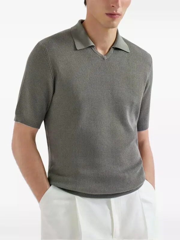 Brunello Cucinelli V-neck Short-sleeve T-shirt - Grey