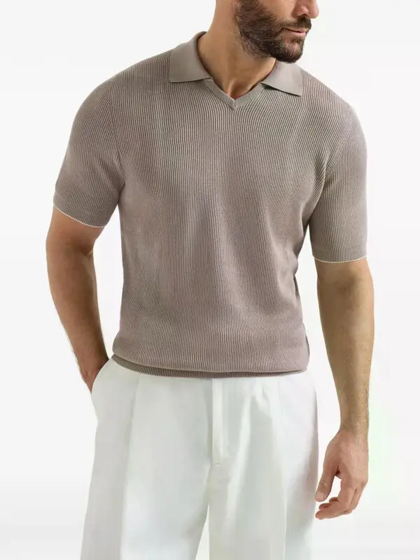Brunello Cucinelli V-neck Short-sleeve T-shirt - Neutrals
