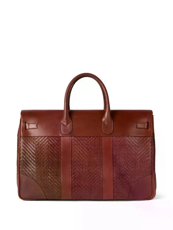 Brunello Cucinelli Braided Leather Luggage Bag