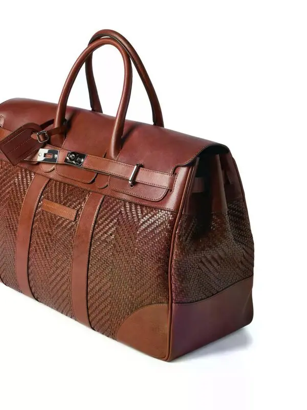 Brunello Cucinelli Braided Leather Luggage Bag