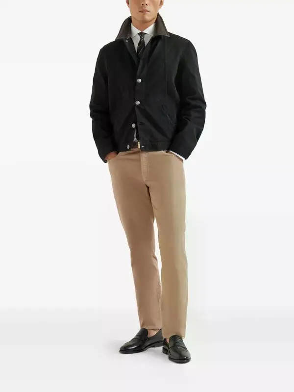 Brunello Cucinelli Garment-dyed Cotton Jacket - Black