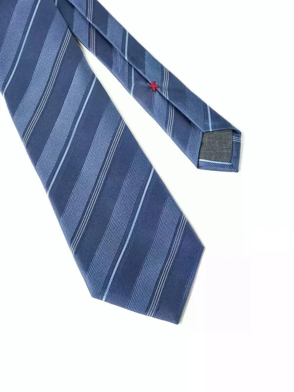 Brunello Cucinelli Striped Silk Neck Tie - Blue