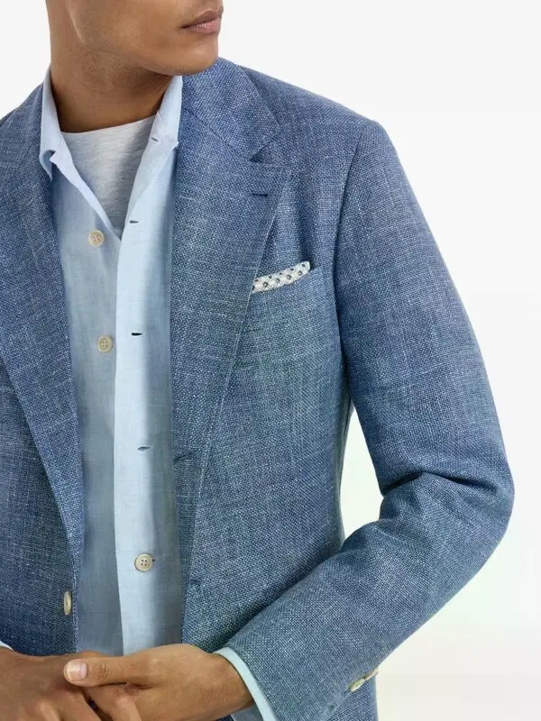 Brunello Cucinelli Geometric-pattern Silk Pocket Square Scarf - Grey