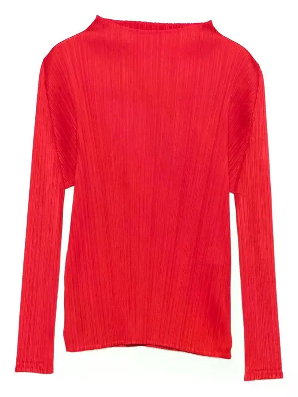 Issey Miyake Pleated Top - Red