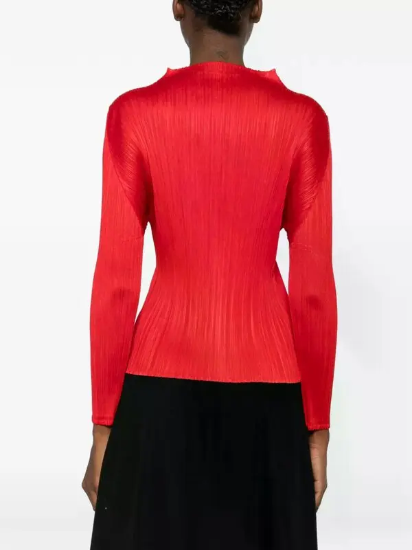 Issey Miyake Pleated Top - Red