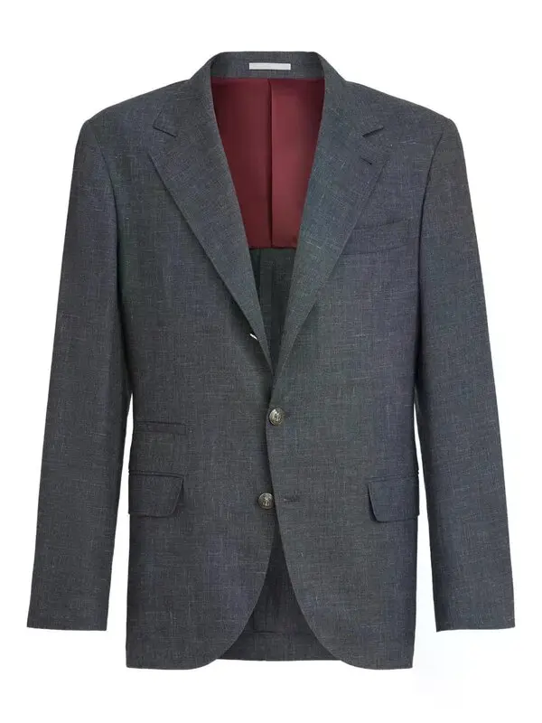 Brunello Cucinelli Slubbed Buttons Blazer